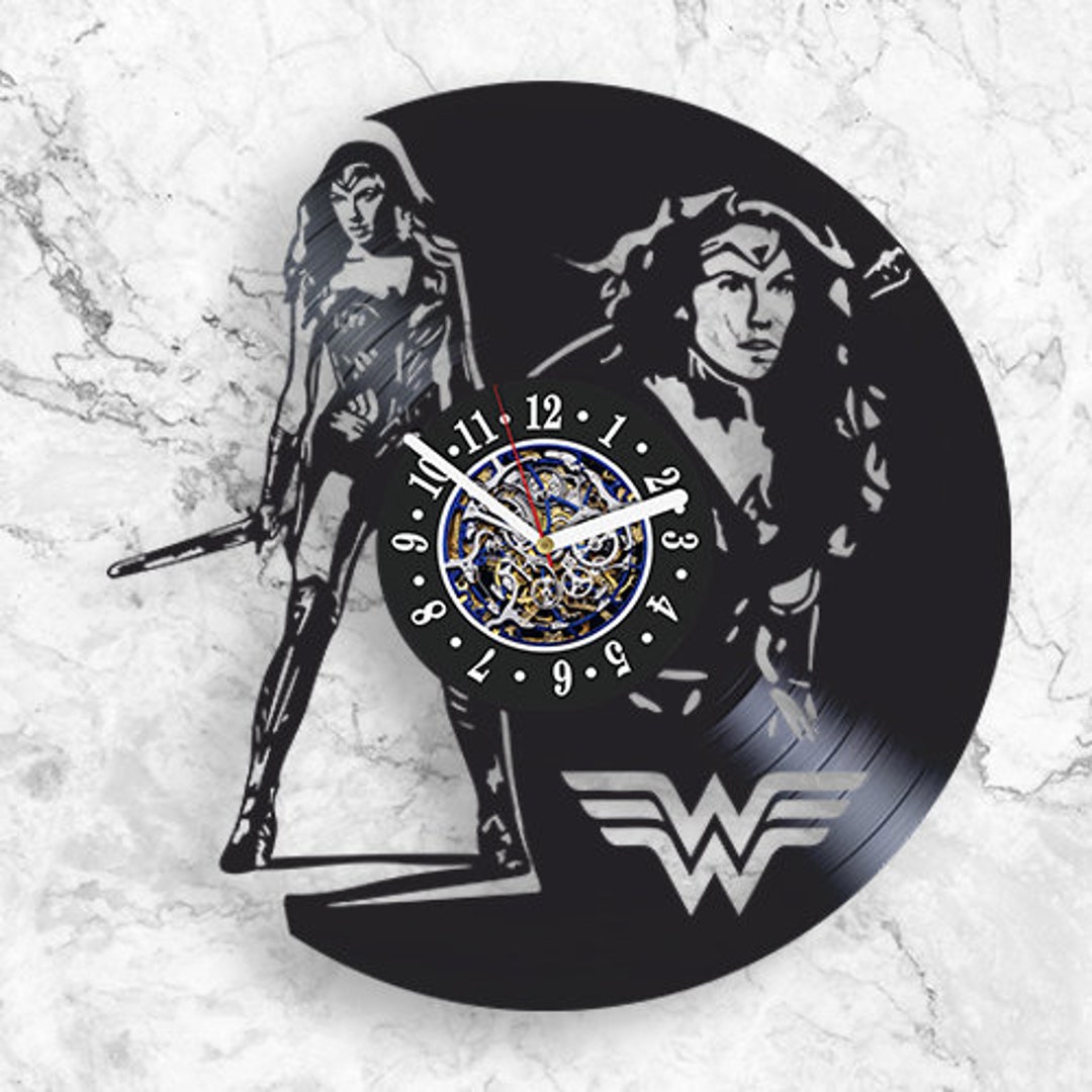 Wonder Woman Vinyl Record Vintage Clock DC Comics Wall Art Superhero ...