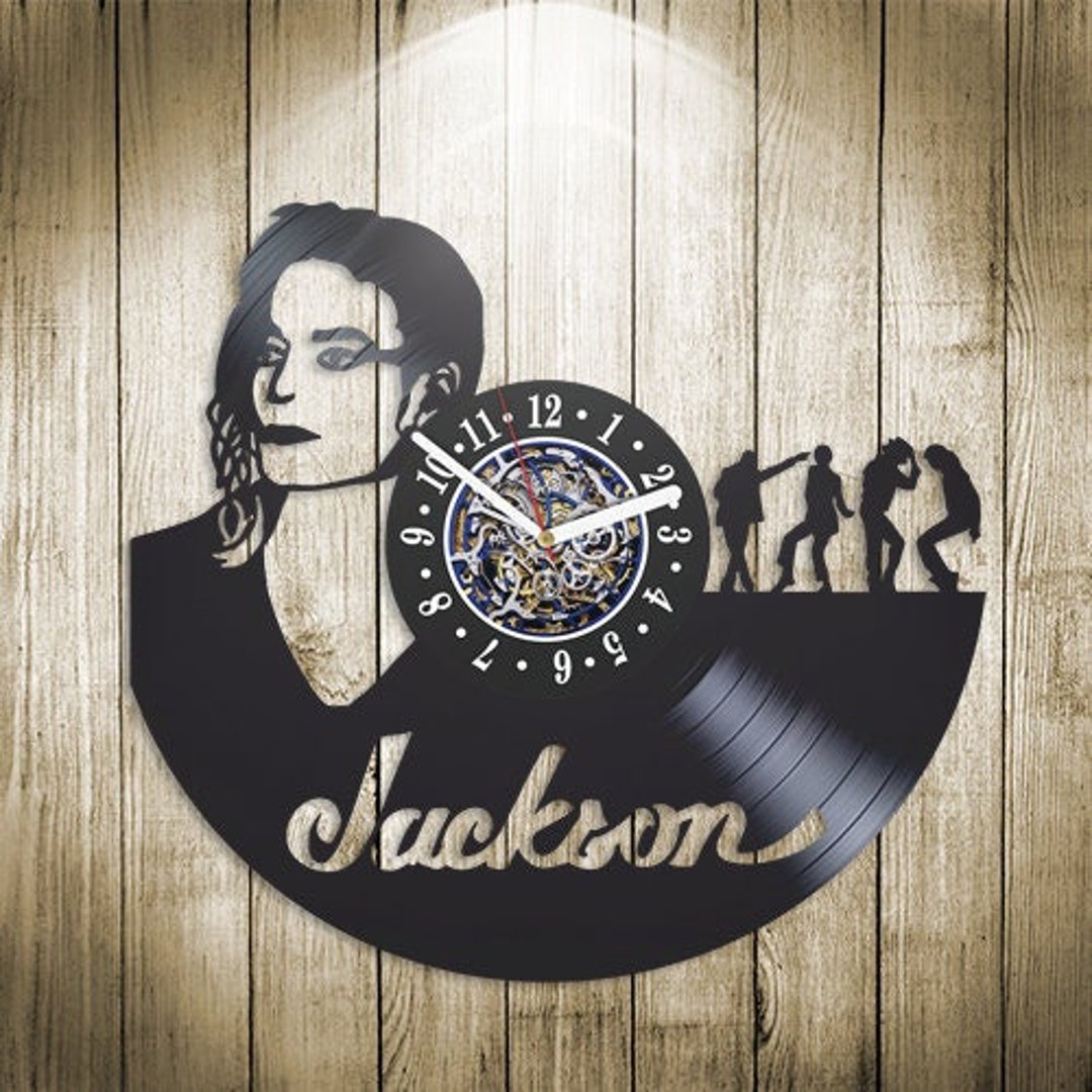 Music Legend Vinyl Record Laser Cut Wall Clock King of Pop Retro Decor ...