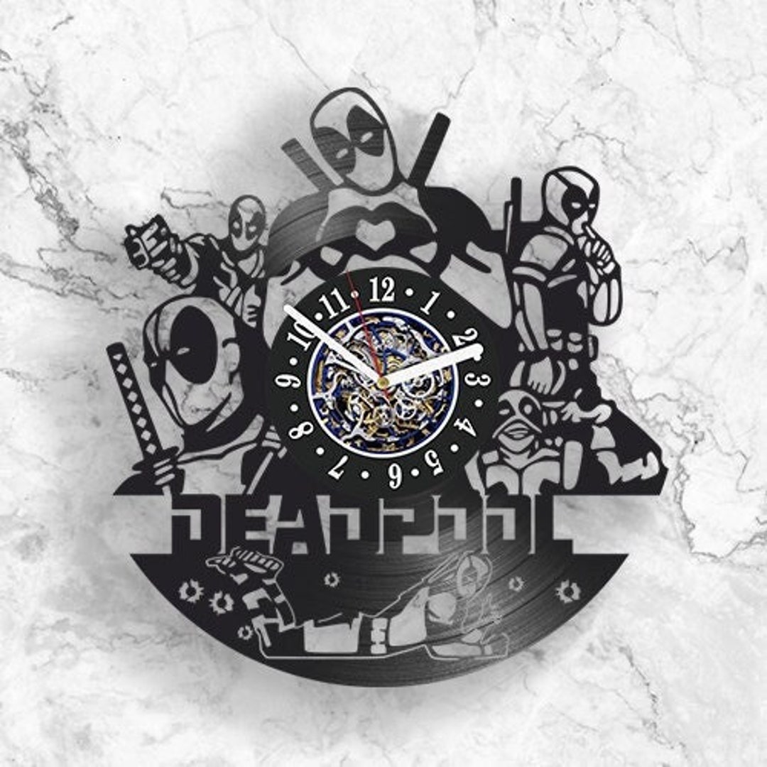 Deadpool Vinyl Record Wall Clock Marvels Legends Funny Wall Decor for ...