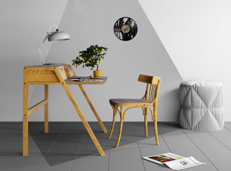 Black Panther Vinyl Record Round Wall Clock Creative Decor for - Etsy