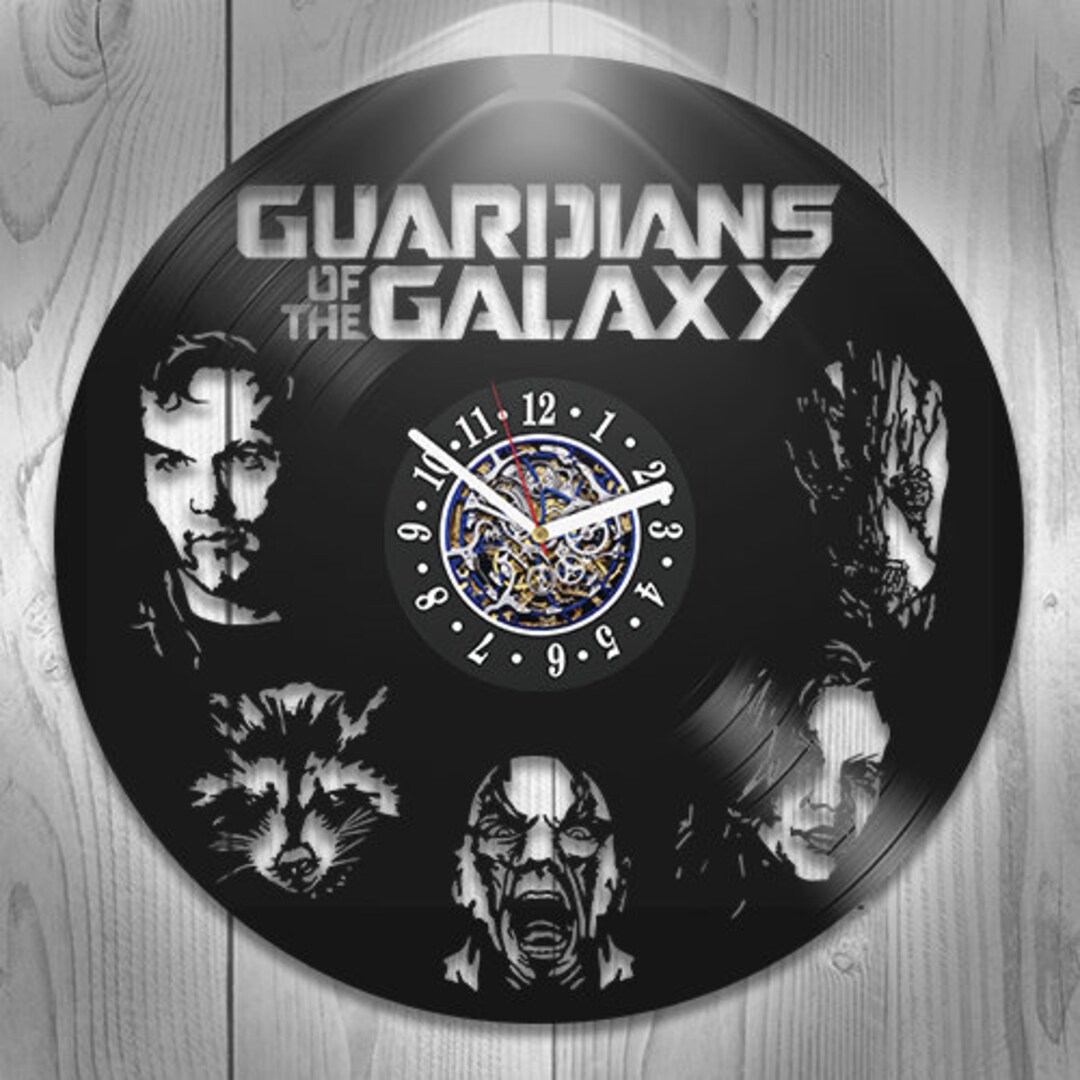 Marvels Superhero Vinyl Record Large Wall Clock Guardians of the Galaxy ...