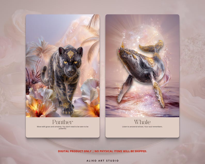 Oracle Cards Spirit Animals - Printable & Editable Spiritual Card Deck ...