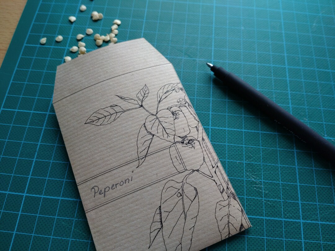 Seed Bags Peppers, Paper Bags, Seed Packages, Floral, DIY - Etsy