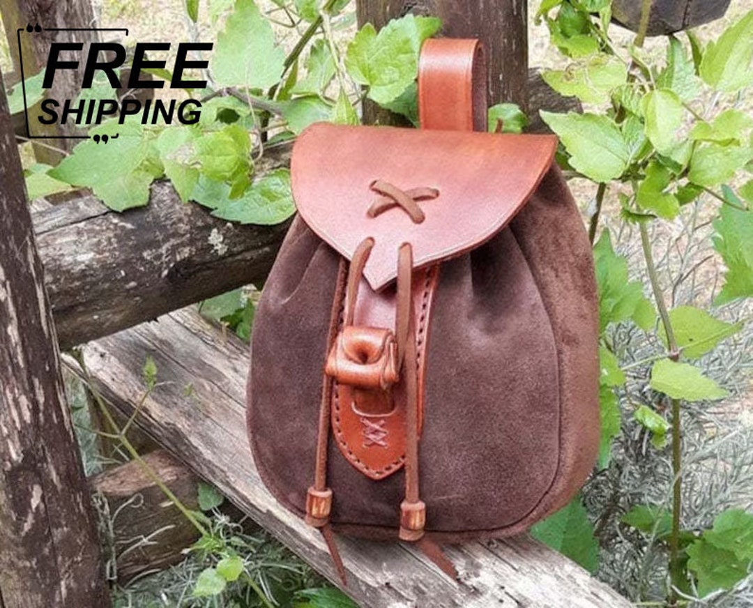 Viking Medieval Goth Belt Bag Drawstring Larp Travel Bag Ren - Etsy