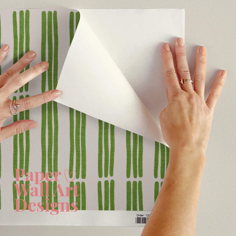 Hand Drawn, Green Stripes, Vertical Stripes, Trio of Stripes Wallpaper ...