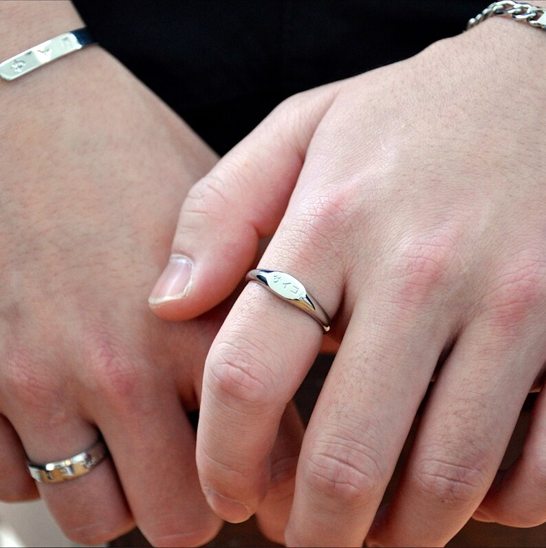 Japanese Signet Ring Engraved Kanji Characters Unisex Silver - Etsy