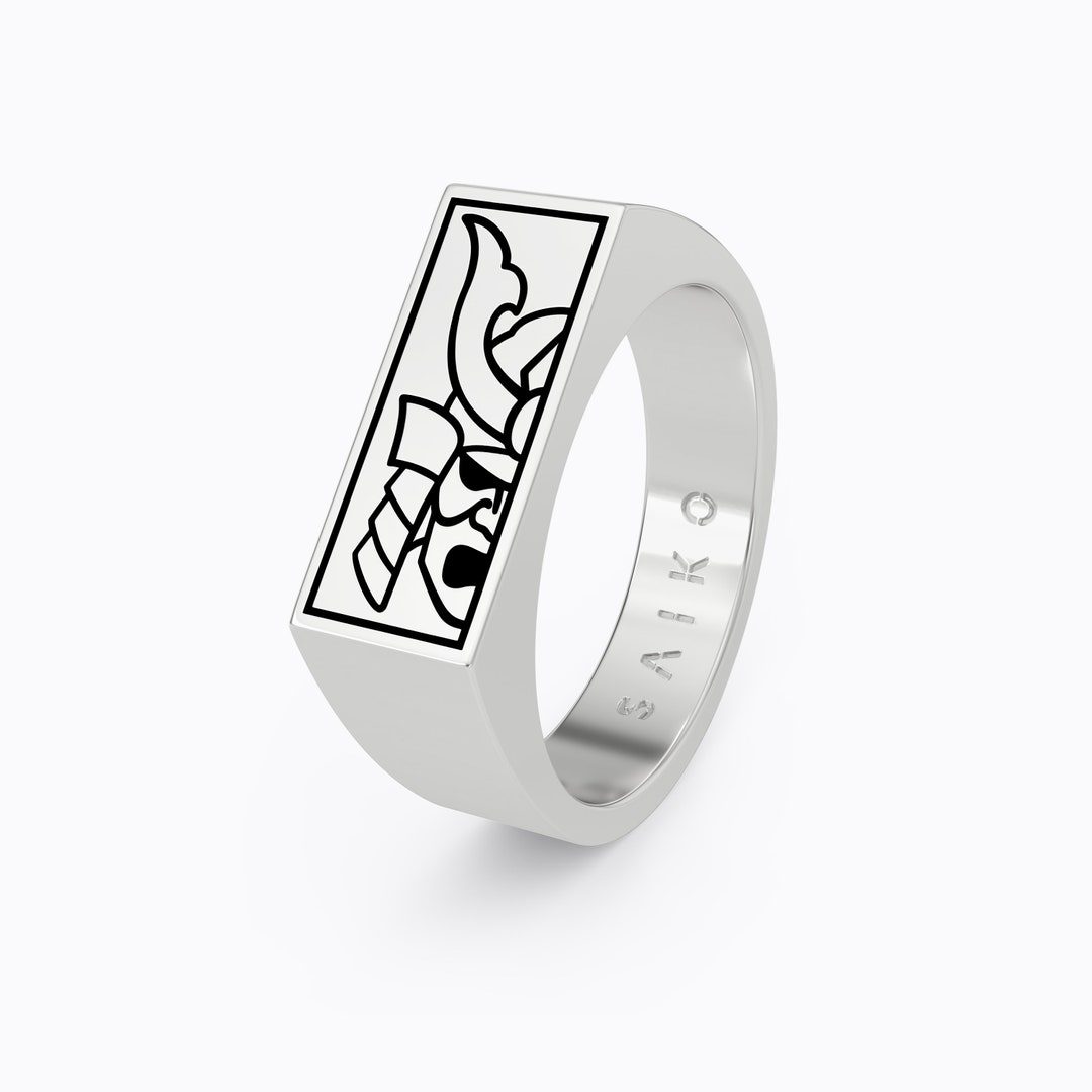 Samurai Warrior Signet Ring, Japanese Feudal Design, Tattoo Art ...