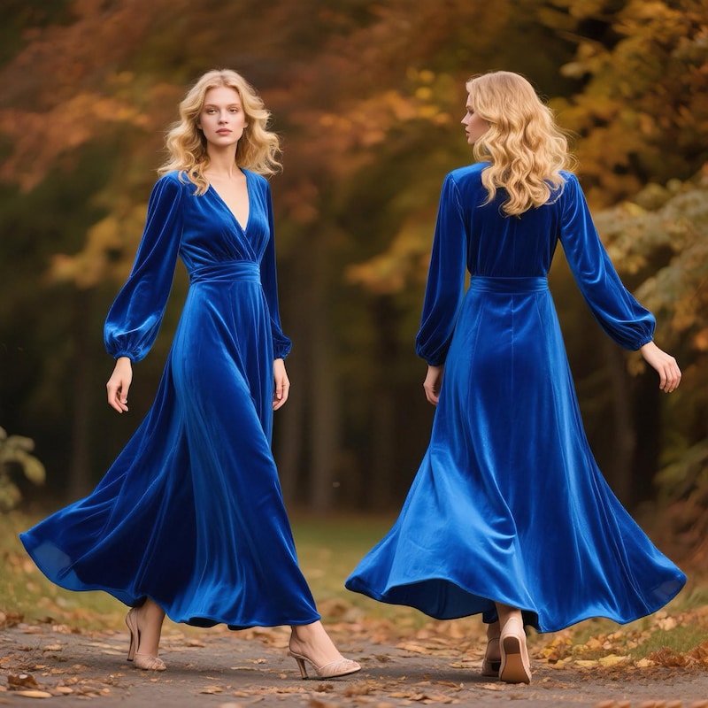 Modest Deep Blue Dresses - Etsy