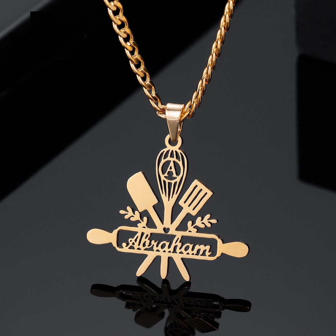 Pastry Chef Name Necklace,cooking Name Pendant Necklace,name Necklace ...