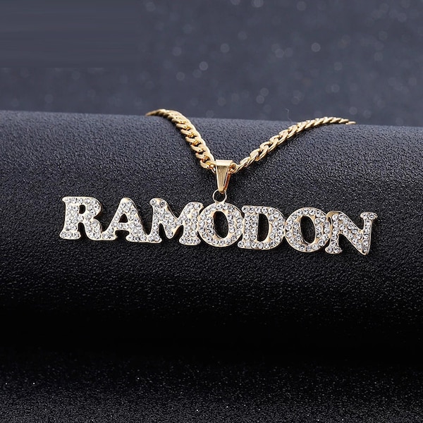 Iced Out Name Necklace - Etsy