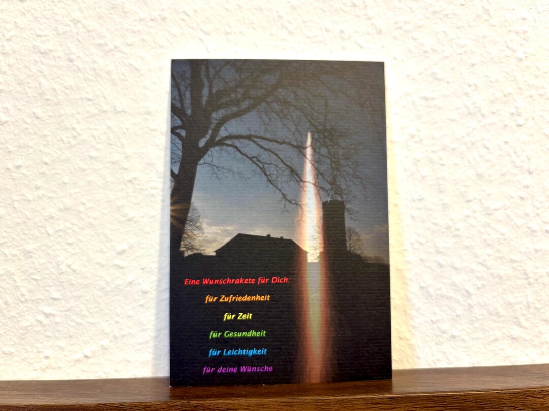 Postcard - Greeting Card - Wishes - Wish Rocket - Etsy
