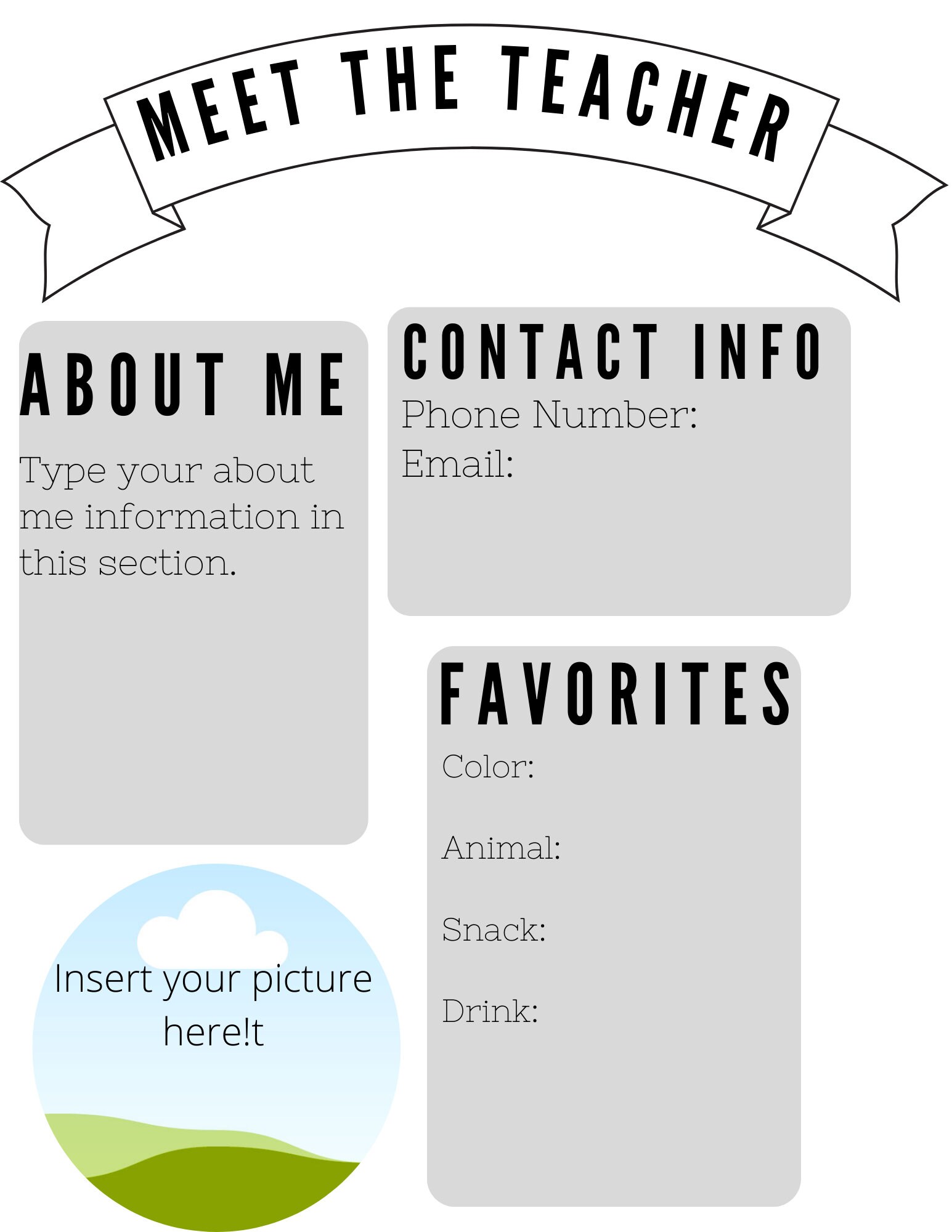 Editable, Printable Meet the Teacher Form *digital Download* - Etsy