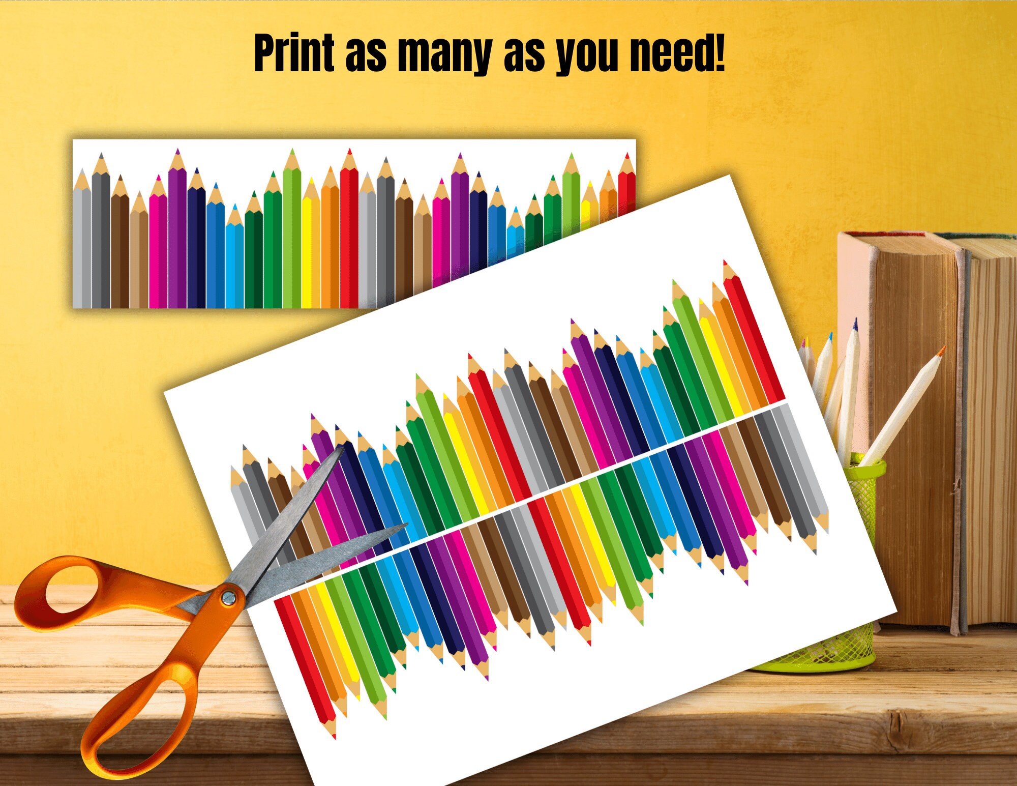 Printable Art Bulletin Board Borders, Colorful Rainbow Classroom Decor ...