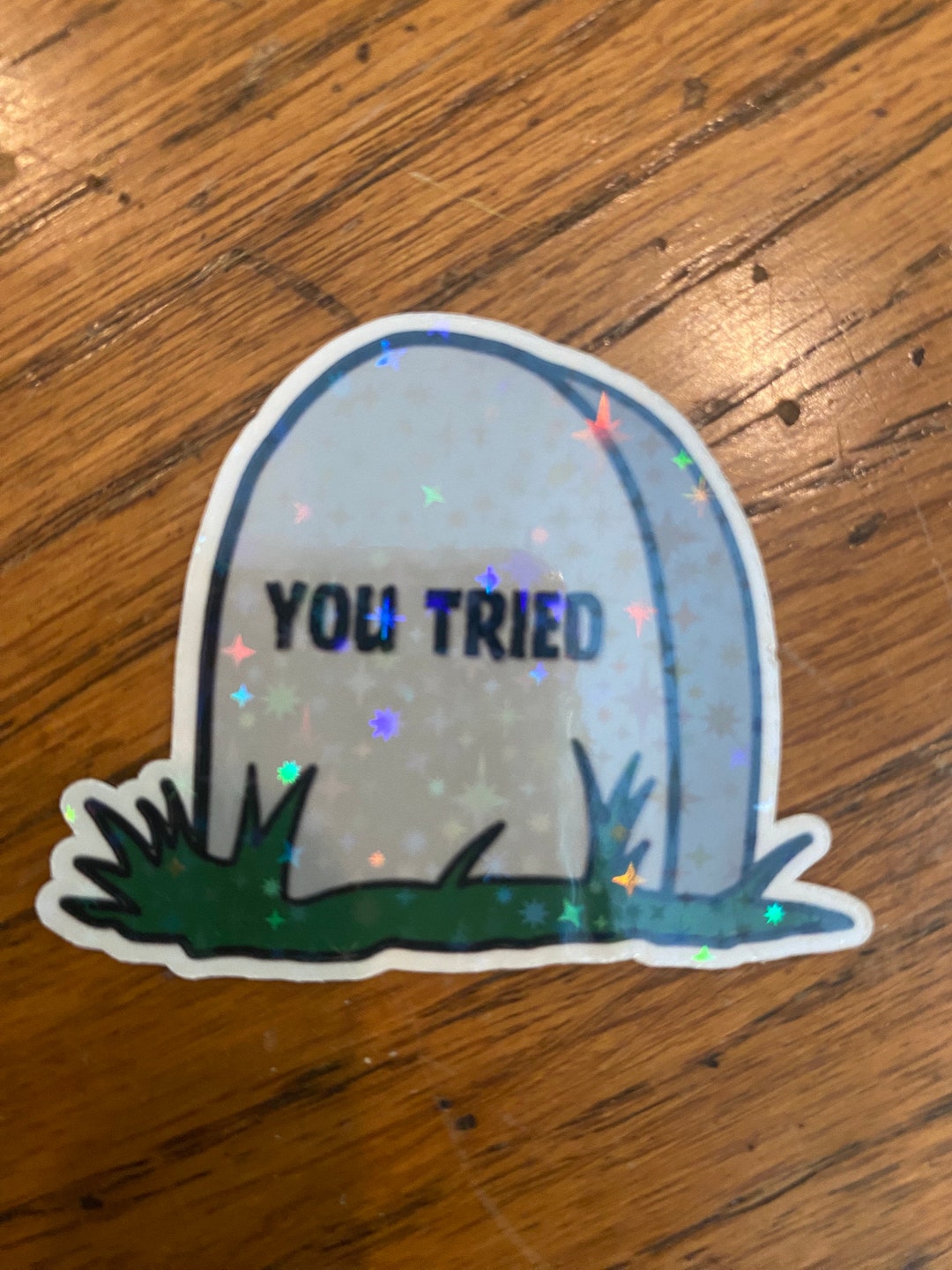 Graveyard Headstone Holographic Waterproof Sticker - Etsy