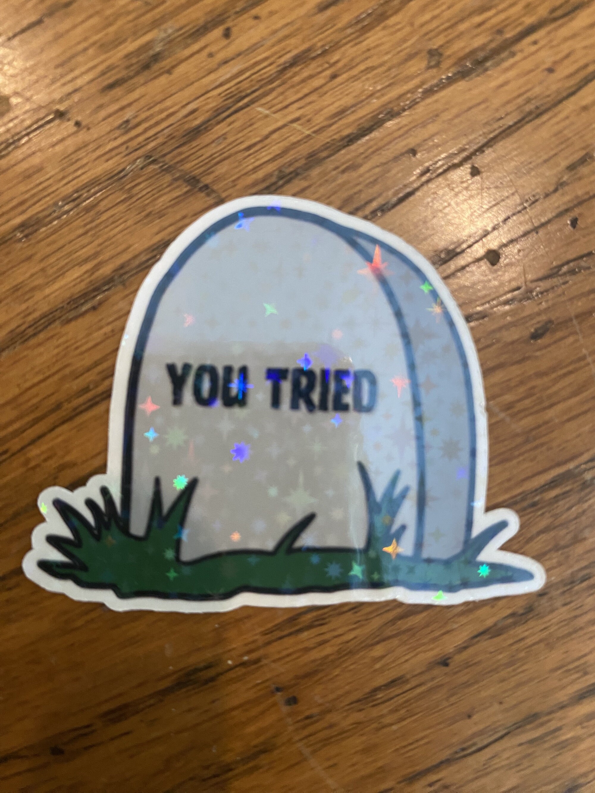 Graveyard Headstone Holographic Waterproof Sticker - Etsy