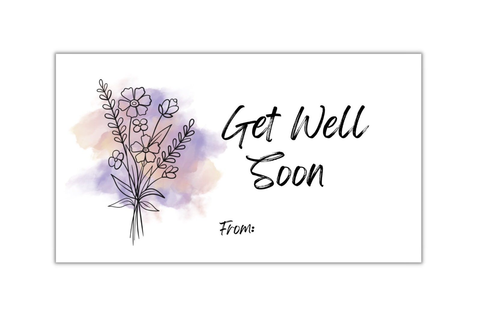 Get Well Soon Self Care Printable Gift Tags Set, Minimalist Lineart ...