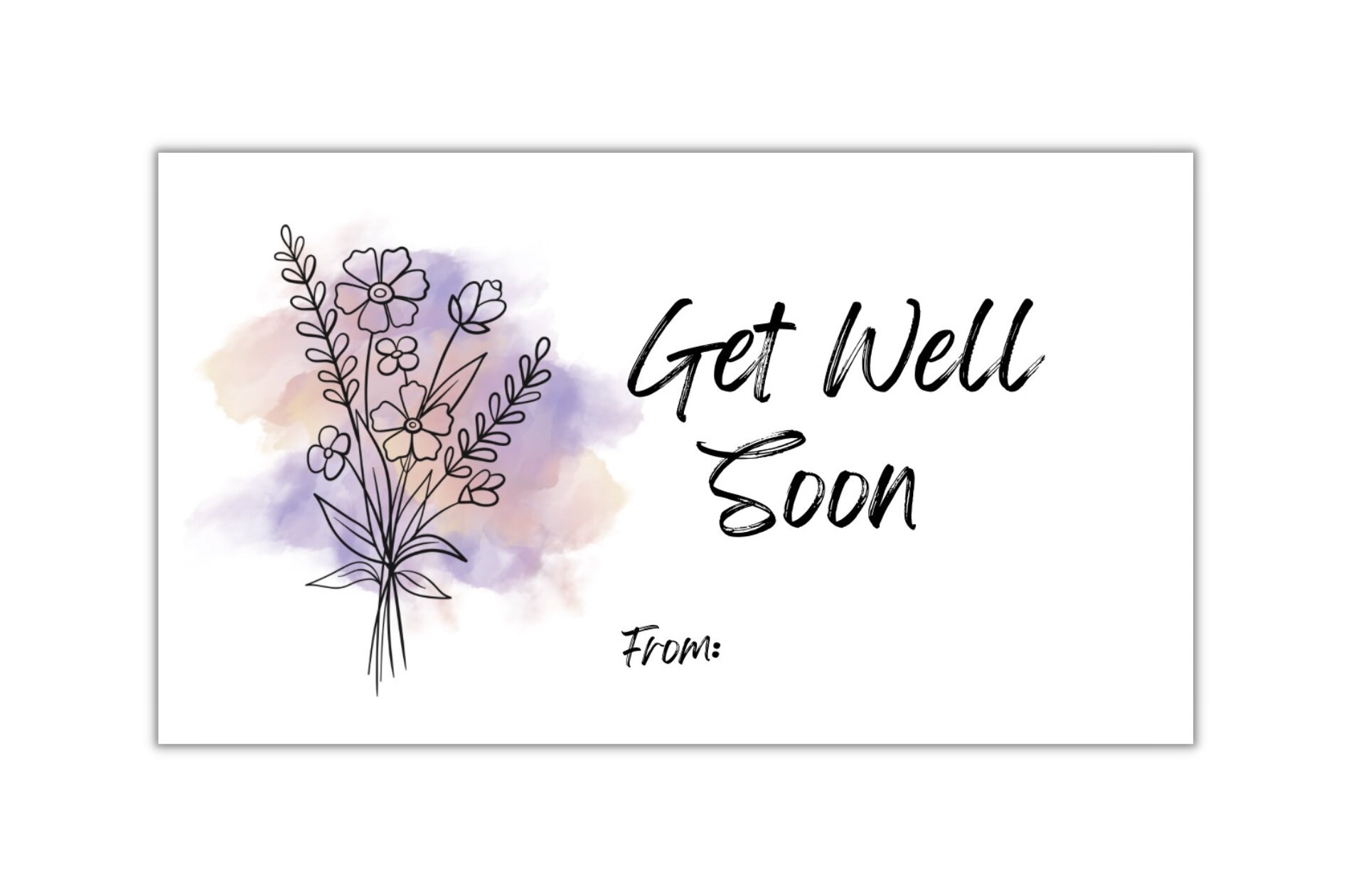 Get Well Soon Self Care Printable Gift Tags Set, Minimalist Lineart ...