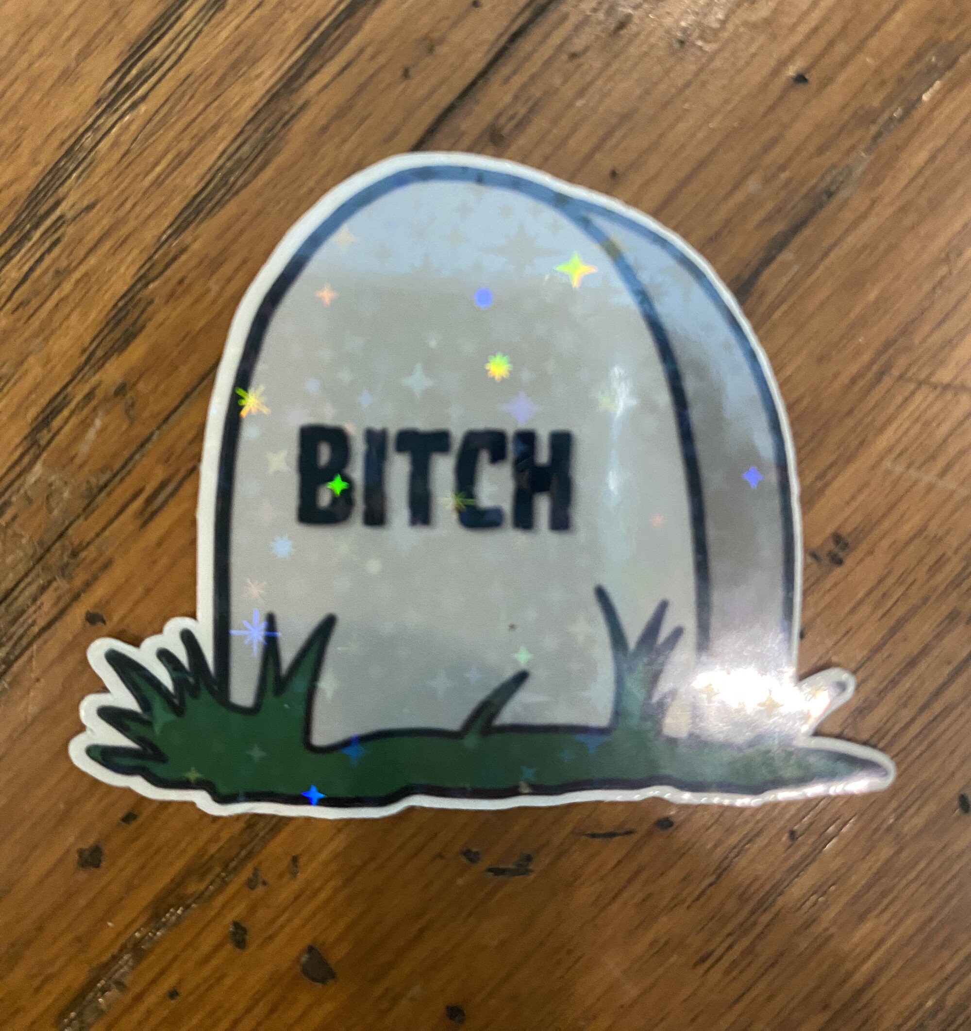 Graveyard Headstone Holographic Waterproof Sticker - Etsy