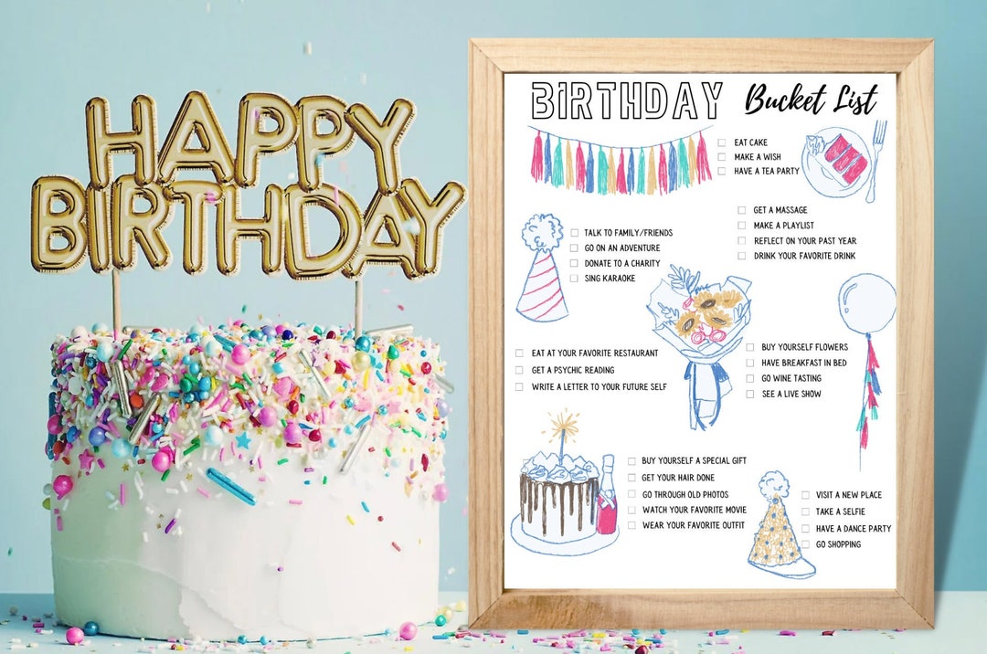 Printable Birthday Bucket List, Digital To-do List - Etsy