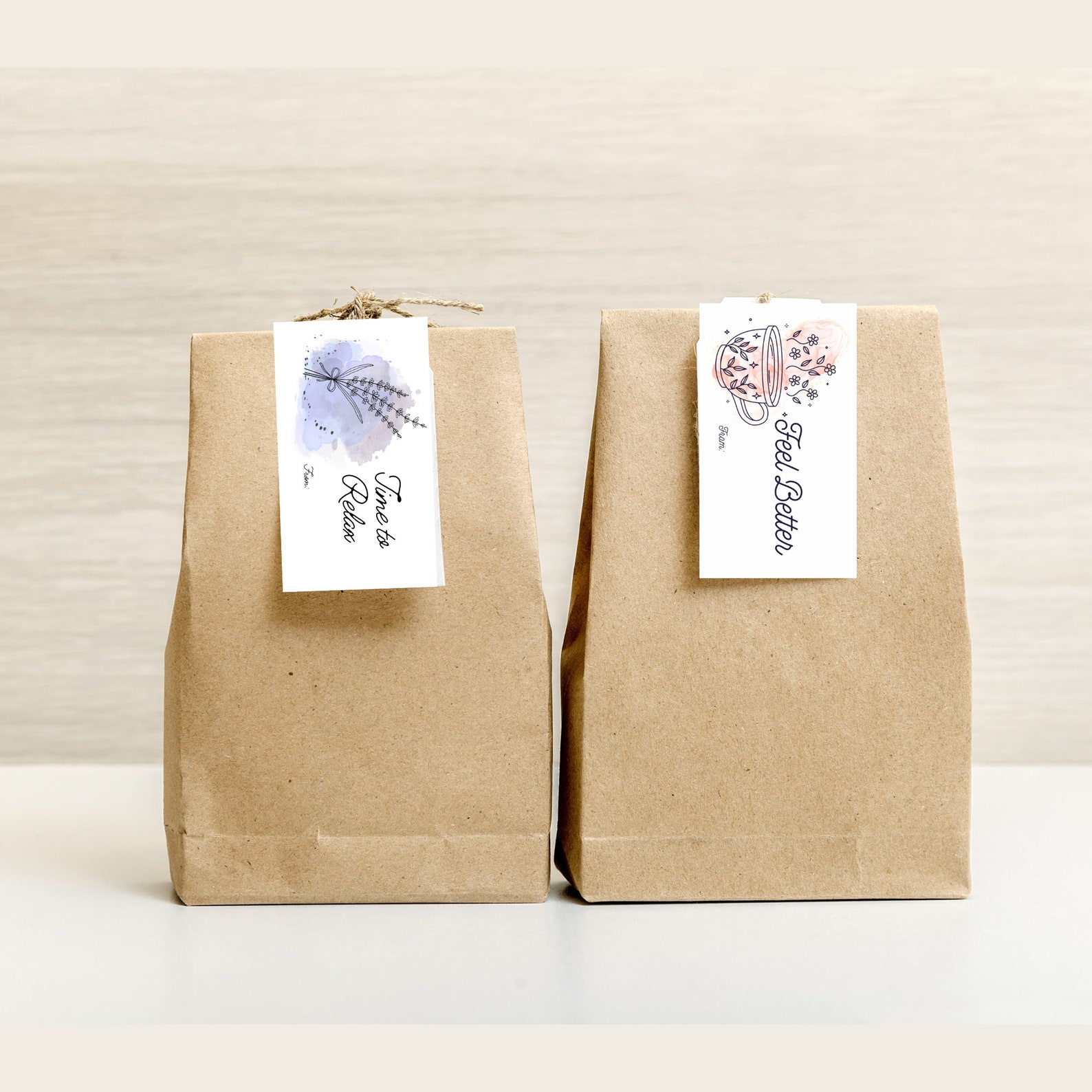 Get Well Soon Self Care Printable Gift Tags Set, Minimalist Lineart ...