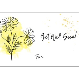 Get Well Soon Self Care Printable Gift Tags Set, Minimalist Lineart ...