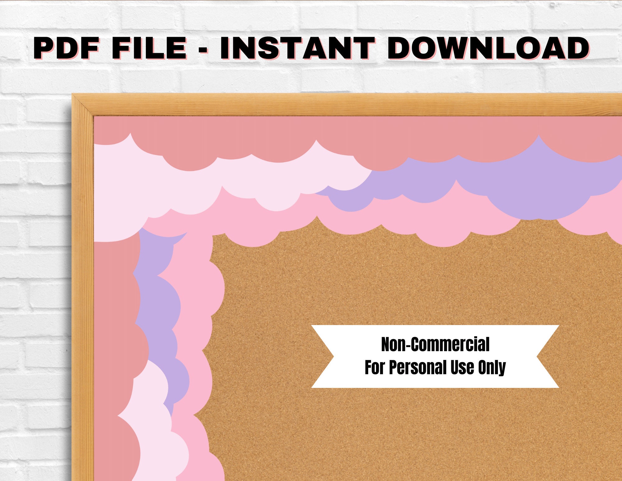 Printable Art Bulletin Board Borders, Colorful Clouds Classroom Decor ...