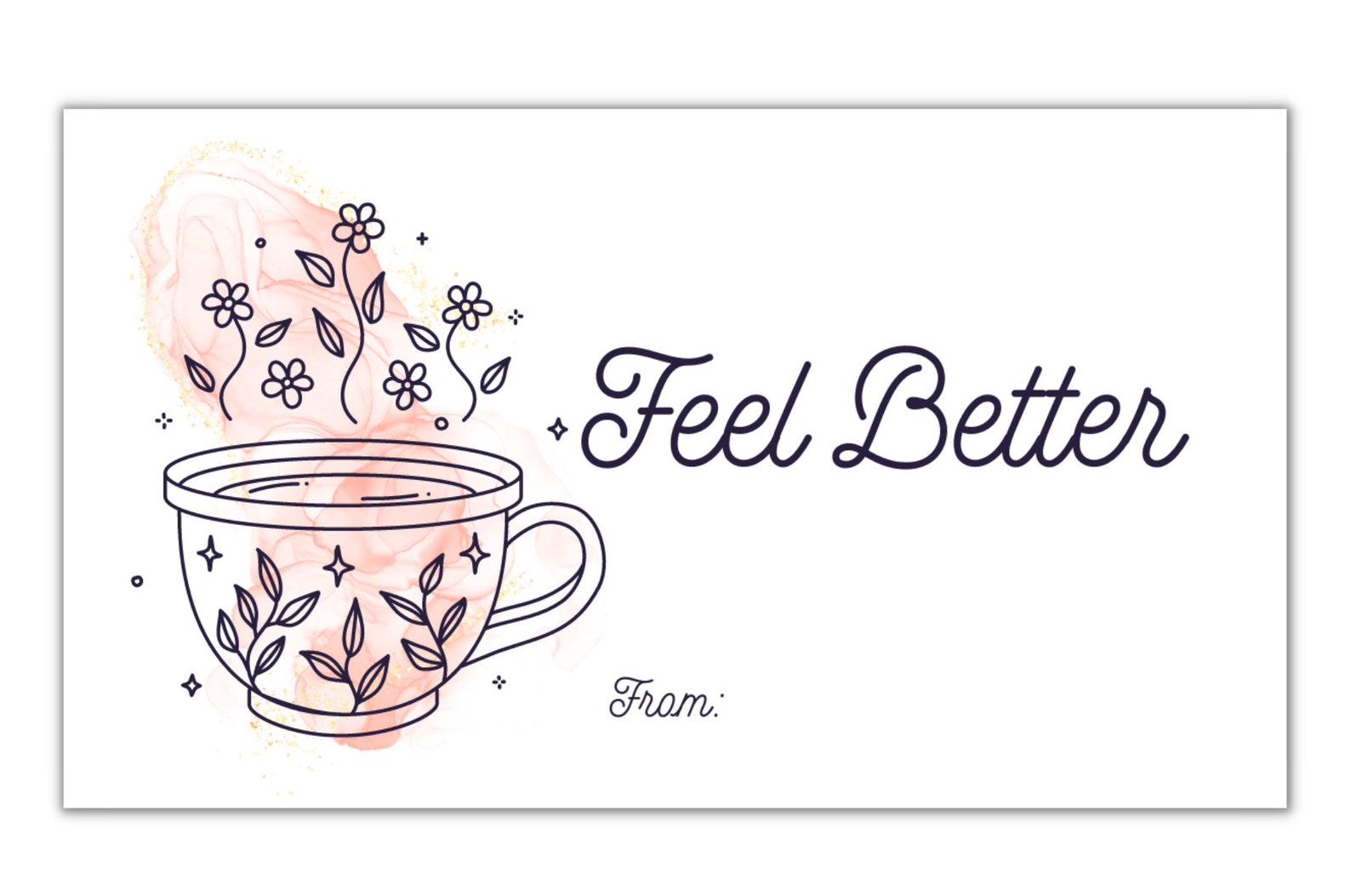 Get Well Soon Self Care Printable Gift Tags Set, Minimalist Lineart ...