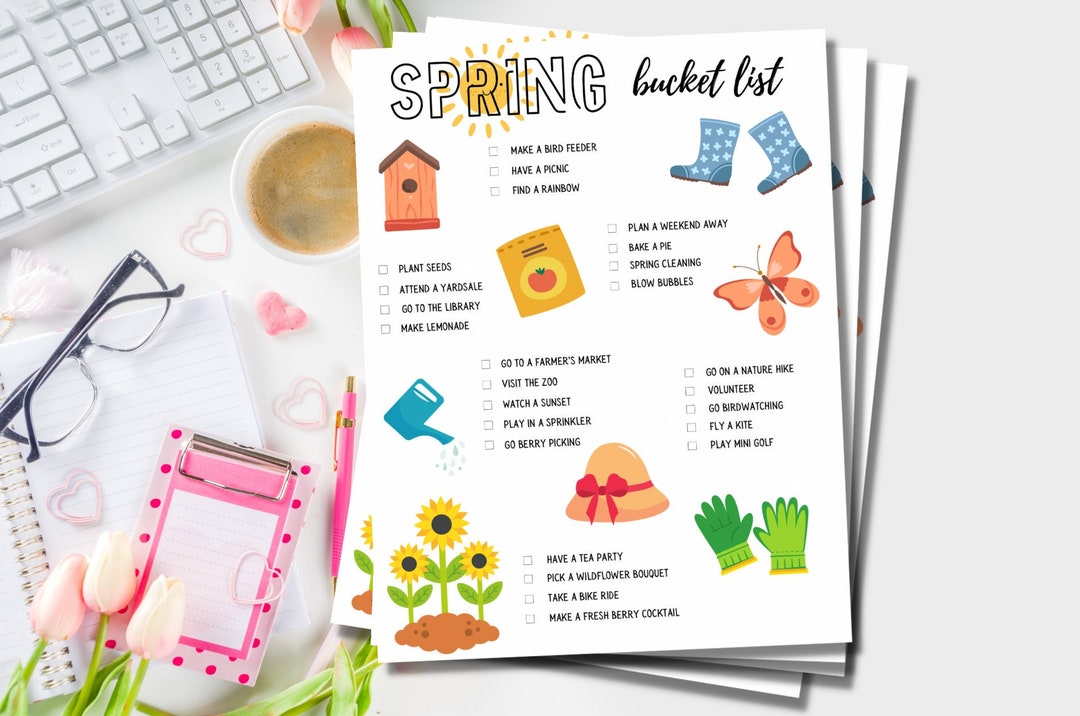 Printable Spring Bucket List, Digital To-do List - Etsy