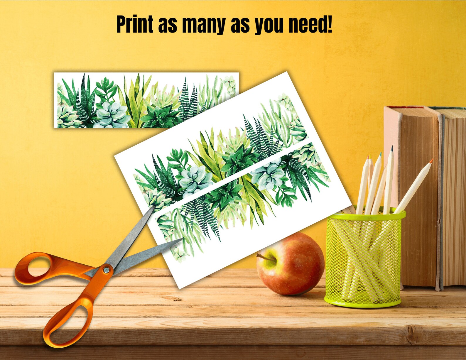 Printable Art Bulletin Board Borders, Succulents Cacti Classroom Decor ...