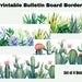 Printable Art Bulletin Board Borders, Succulents Cacti Classroom Decor ...