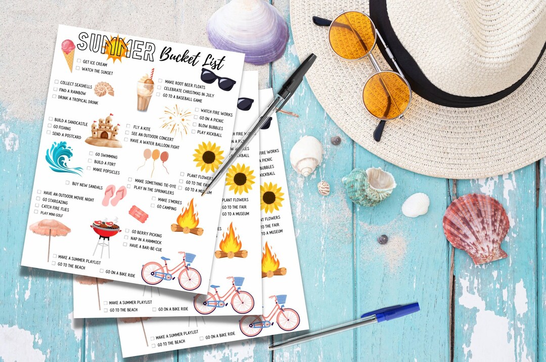 Printable Summer Bucket List, Digital Fun To-do List - Etsy