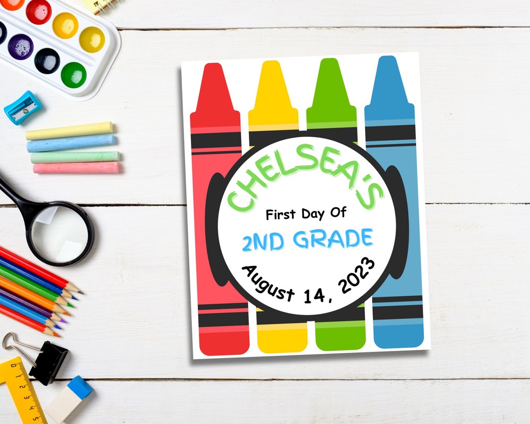 First Day of School Sign Printable, Editable Canva Template Sign ...