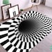 Black Hole Mat, Black and White Rug, Vortex Rug, Optical Illusion Mat ...