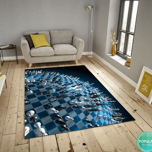 Chess Rug, Chess Set Rug, Game Room Rug, Kids Room Rug, Gift for Chess ...
