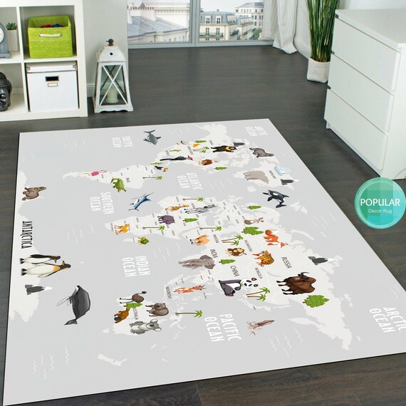 America Map Rug and Animals 100 Acre Wood Map Rug the World - Etsy