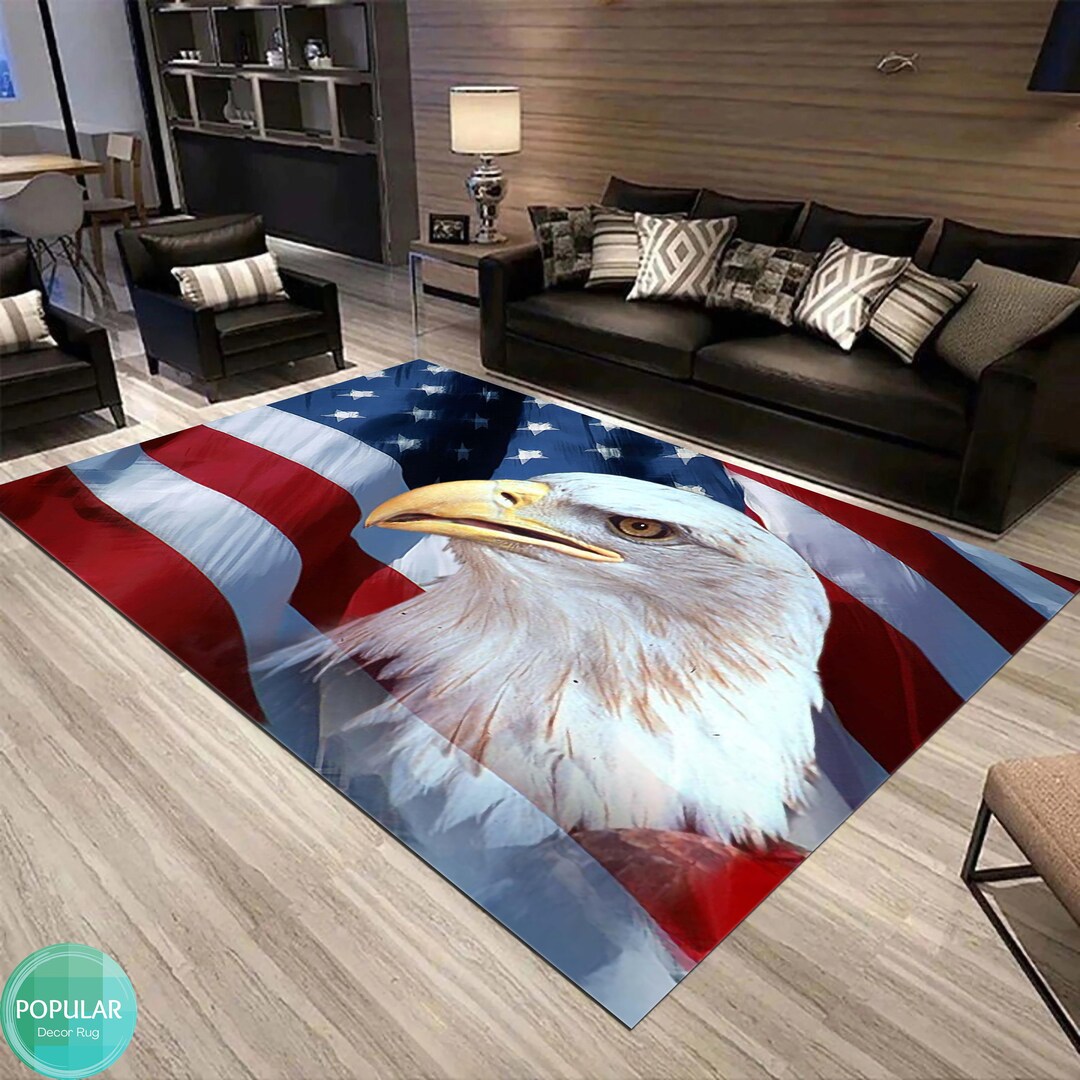 Rectangle Wall Mat, American Eagle Flag Area Rug, American Banner Mat ...