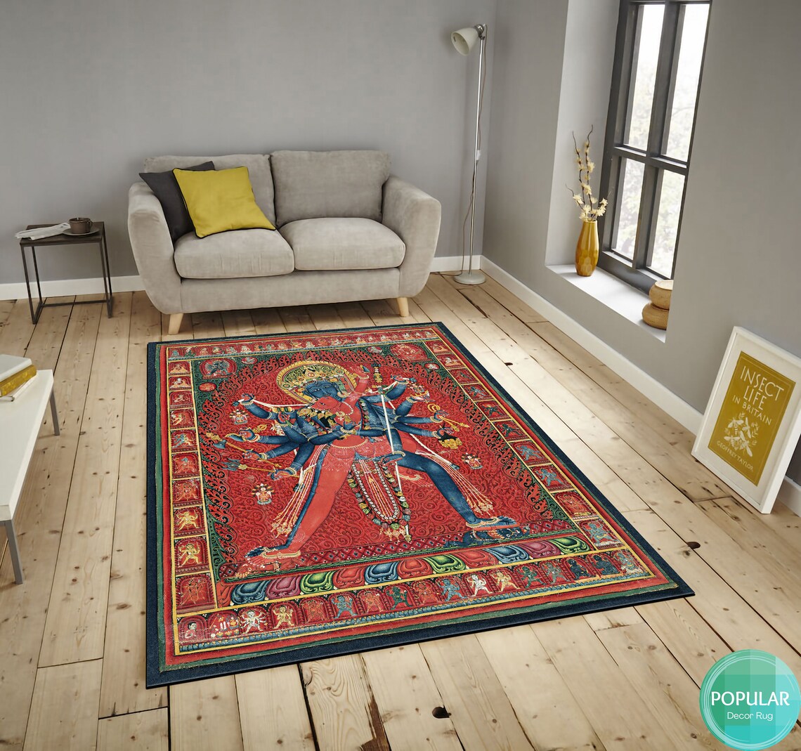Vintage Retro Groovy Area Rug | Abstract Wavy Trippy Psychedelic Swirl ...