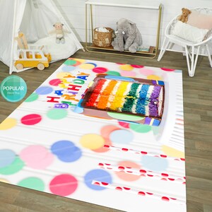Happy Birthday Rug, Balloon Rug,happy Birthday Decor, Birthday Gift ...