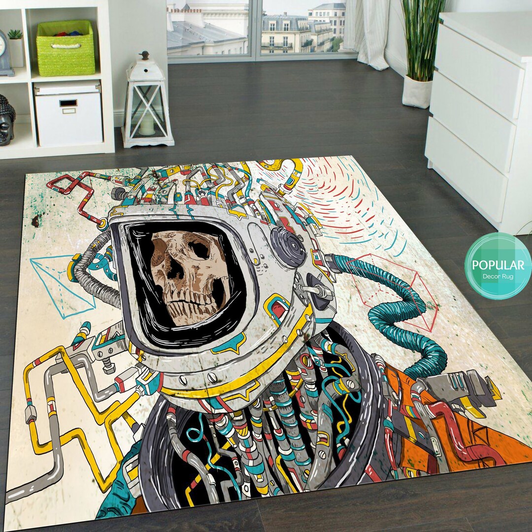 Astronaut Carpet, Space Designer Mat, Spaceman Rug, Galaxy Planet ...
