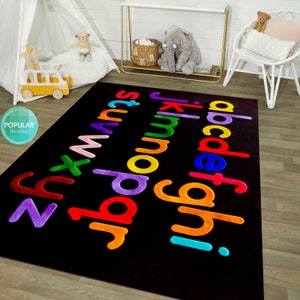 Children's Nursery ABC Rug, Alphabet Carpet, Childrens Bedroom Mat ...