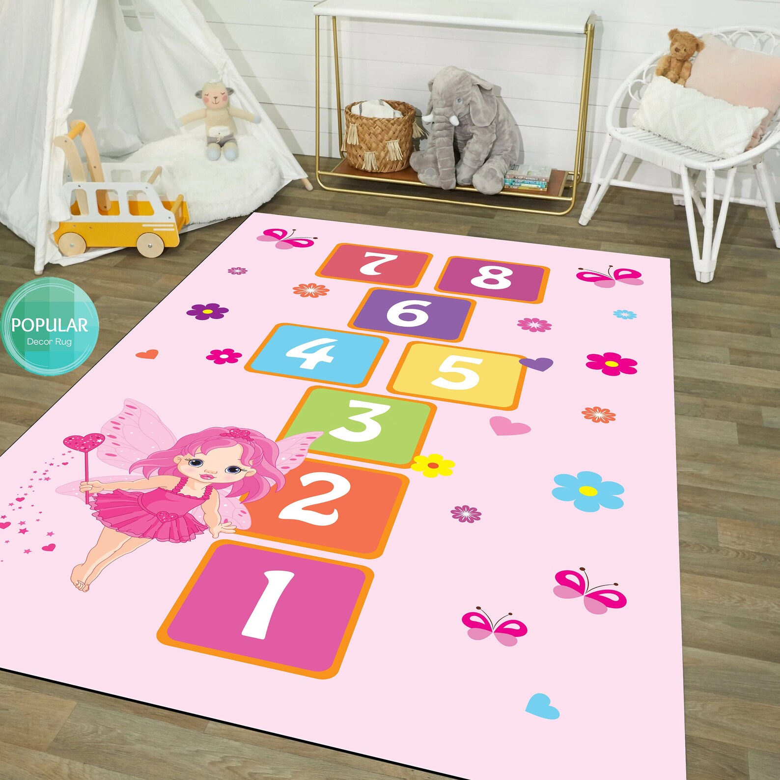 Pink Designer, Baby Room, Numbers Art, Teaching Rug, Instructive Mat ...