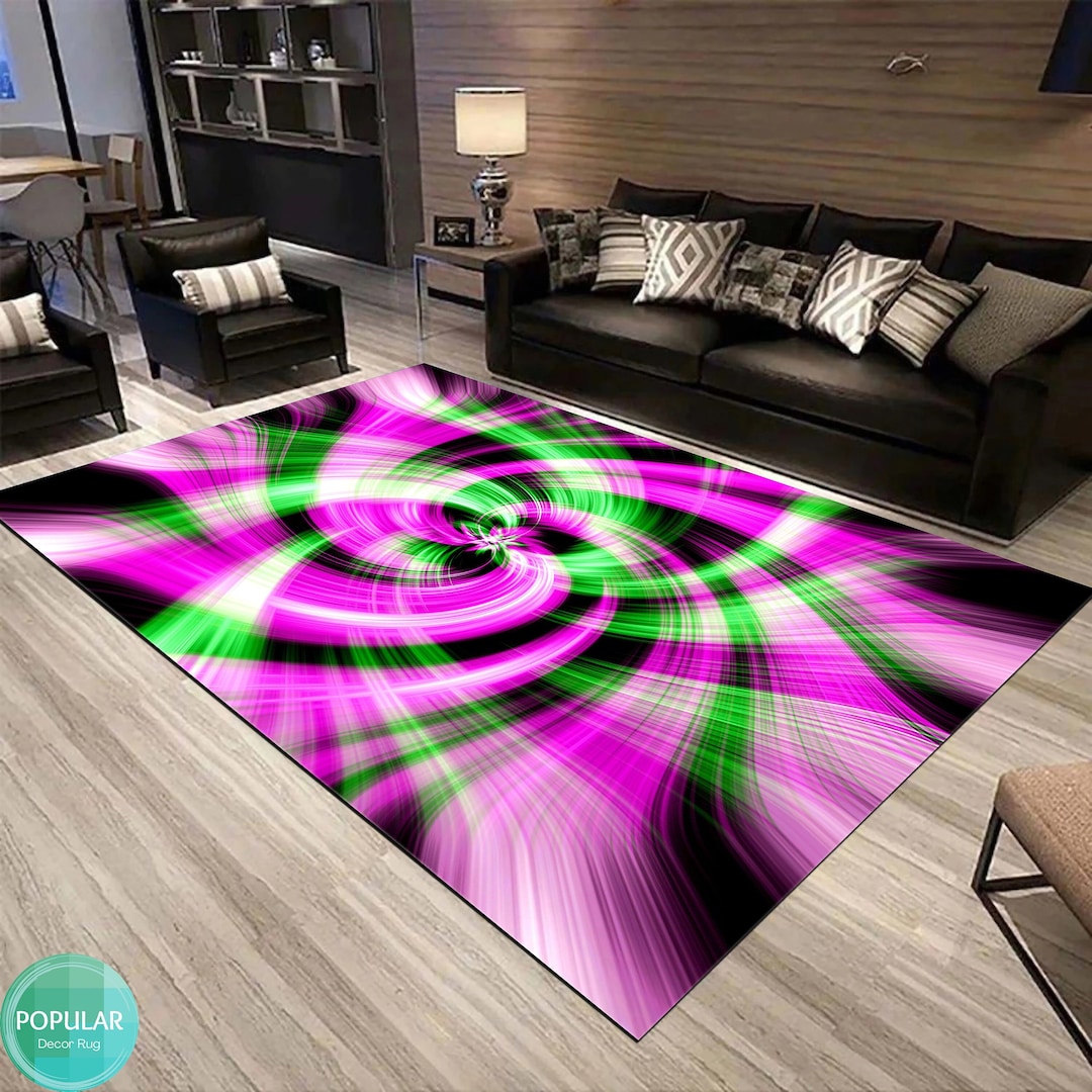 Vortex Rug , 3D Vortex Illusion, Non Slip Rug, Rectangular Version ...