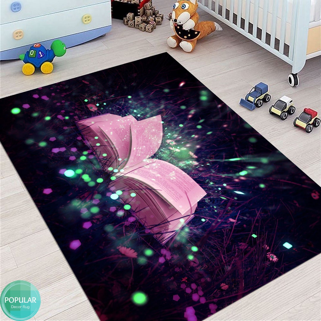 Pink Book Rug, Library Carpet, Bookcase Mat, Athenaeum Mat, Bookshelf ...