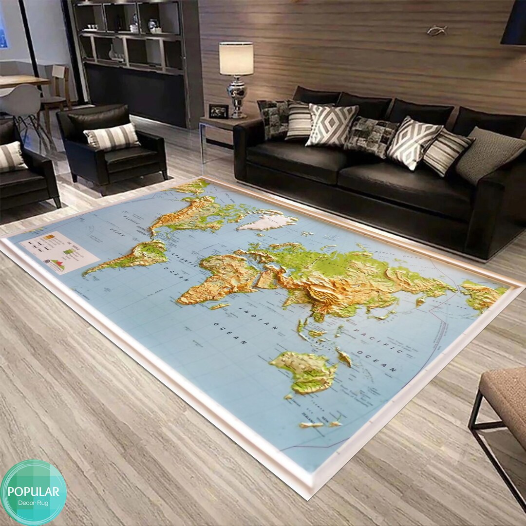 World Map Rug, Play Rug, Play Mat, Nursery Rug, Kids Rug, Kids Room Rug ...