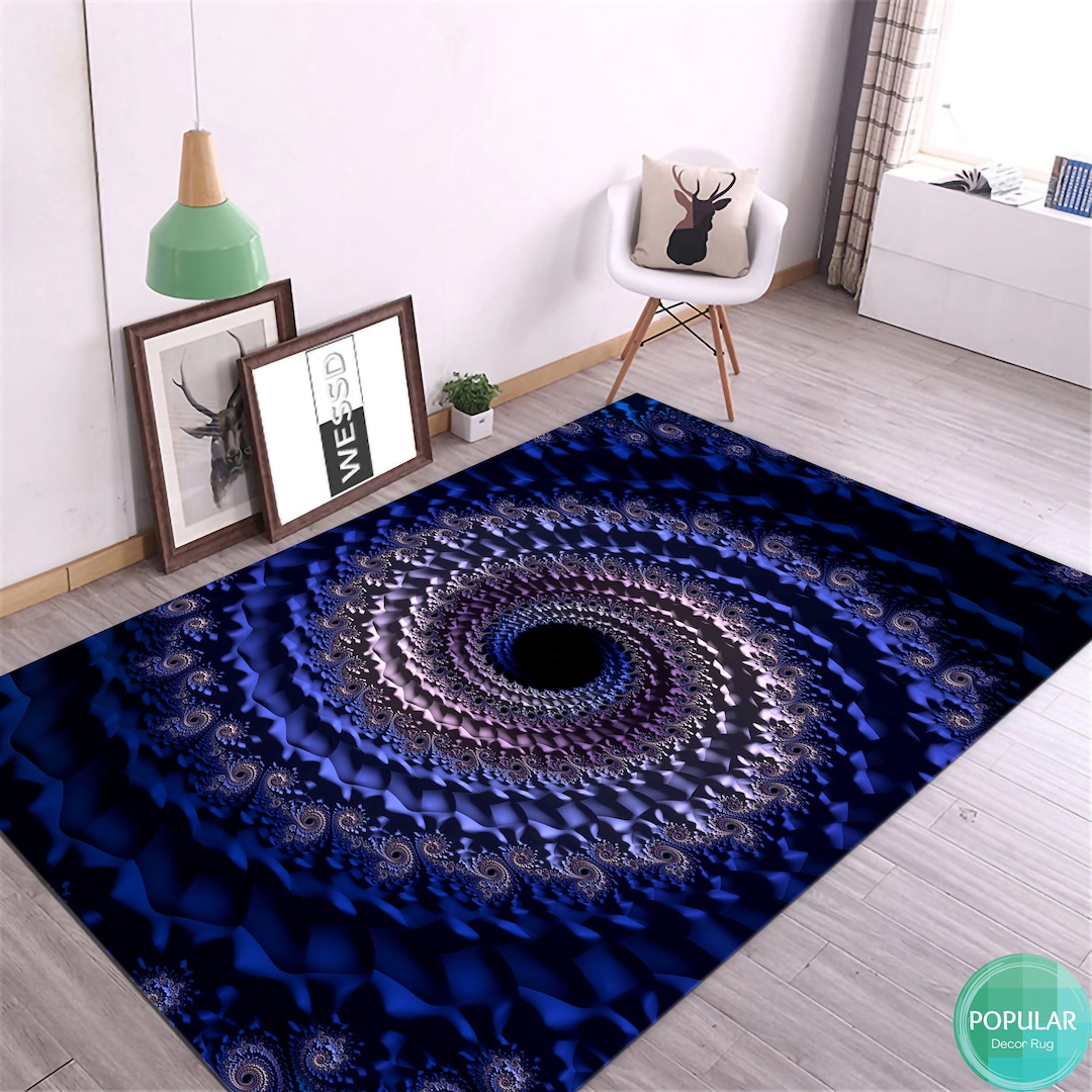 Blue Rug, Whirlpool Rug , 3D Eddy Illusion, Whirlwind Carpet ...