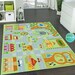 Kids City Traffic Rug, Gray Road Map Playing Carpet Roadmap Rugs for ...