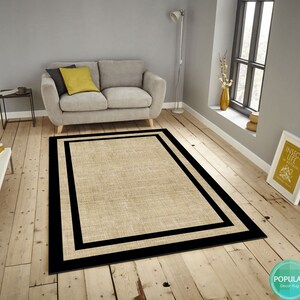 Modern Black Gold Rug,contemporary Rug, Geometric Rug for Livingroom ...