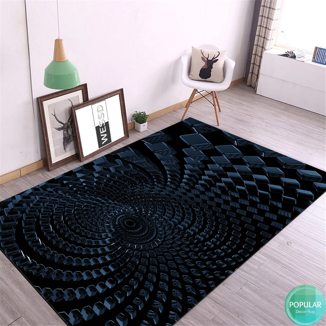 Black Hole Rug, Whirlpool Mat, 3D Illusion Rug, Swirl Carpet, Vortex ...