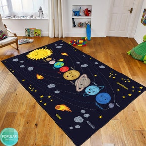 Area Rug, for Bedroom Cartoon Space Planet, Pattern Carpet Rugs, for ...