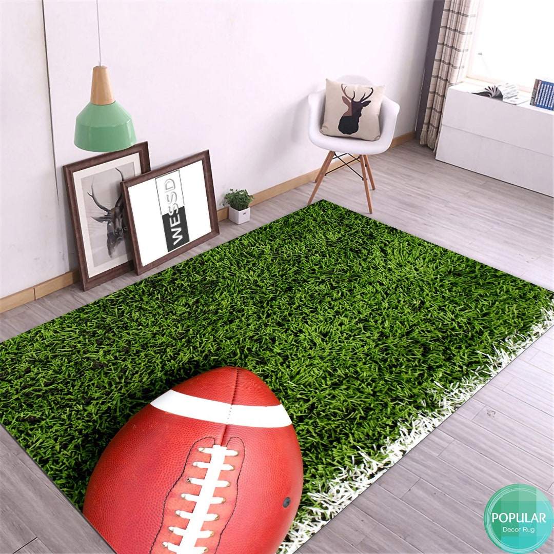 Green Gamer Mat, American Football Field Rug, Game Runner, Ground ...